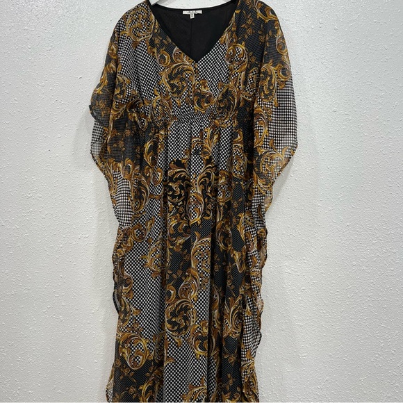 MPH Collection | Dresses | Mph Collection Black Gold Boho Kaftan Maxi ...